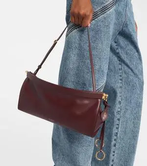 Alaïa Le Click Medium Leather Shoulder Bag - Burgundy