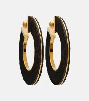 Alaïa Blade Medium Hoop Earrings - Brown