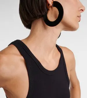 Alaïa Blade Medium Hoop Earrings - Brown