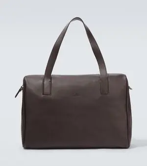 Zegna Leather Duffel Bag - Brown