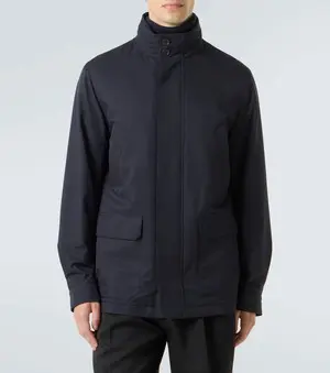 Zegna Twill Field Jacket - Blue