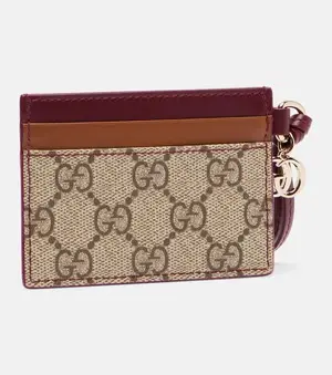 Gucci Gg Canvas Leather-trimmed Card Holder
