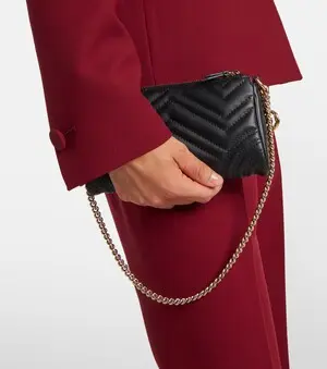 Gucci Gg Marmont 2.0 Mini Leather Shoulder Bag - Black