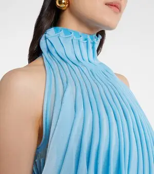 Alaïa Pleated Mesh Crop Top