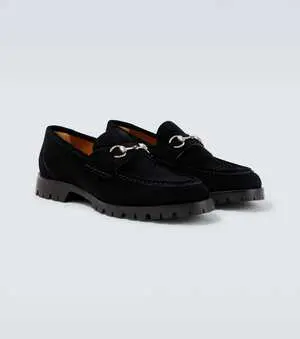 Gucci Horsebit Suede Loafers