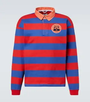 BODE Striped Cotton Polo Shirt - Red