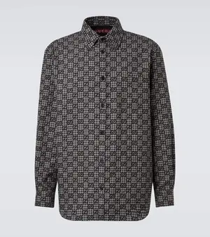 Gucci Gg Checked Wool And Cotton Shirt