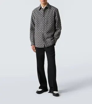 Gucci Gg Checked Wool And Cotton Shirt