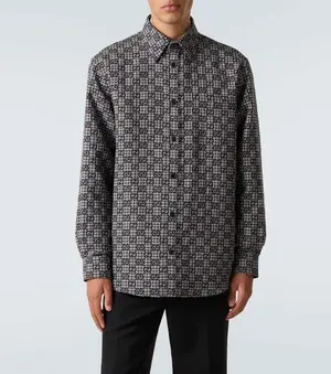 Gucci Gg Checked Wool And Cotton Shirt