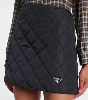 Prada Re-nylon Quilted Miniskirt - Blue