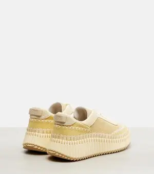 Chloé Nama Suede Platform Sneakers - Beige