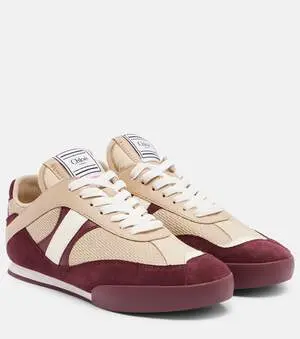 Chloé Kick Suede-trimmed Sneakers