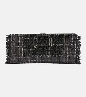 ROGER VIVIER Pilgrim Mini Sequined Clutch - Black