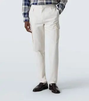 Ralph Lauren Purple Label Classic Cream Cotton Cargo Pants