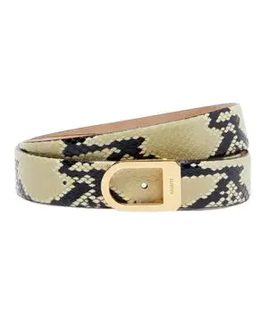 Khaite Saddle Snake-effect Leather Belt - White