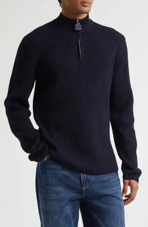 Dolce & Gabbana Virgin Wool Quarter-zip Sweater