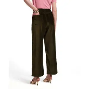 FRANCES VALENTINE Ace Velvet Wide Leg Pants - Olive