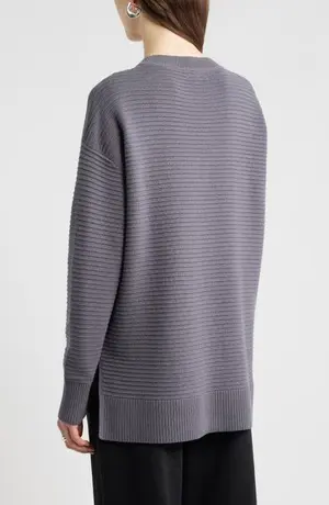 Nordstrom Cotton And Cashmere Ottoman Sweater - Grey Agate