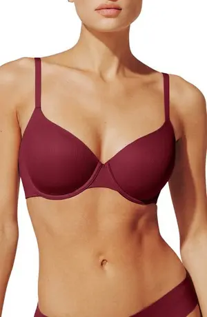 THIRDLOVE Comfortstretch Underwire Back Smoothing T-shirt Bra Syrah