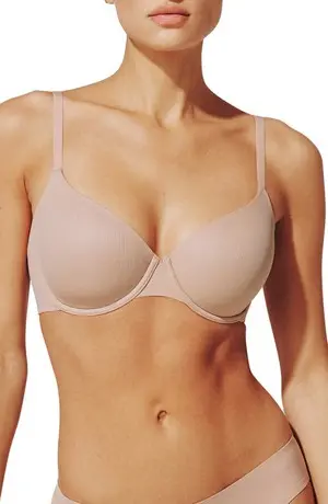 THIRDLOVE Comfortstretch Underwire Back Smoothing T-shirt Bra - Taupe
