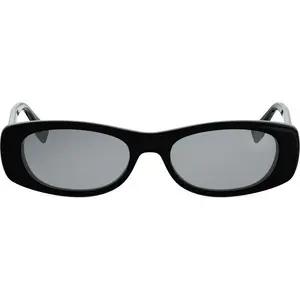 Fendi Ff Squared 53mm Oval Sunglasses - Shiny Black/smoke