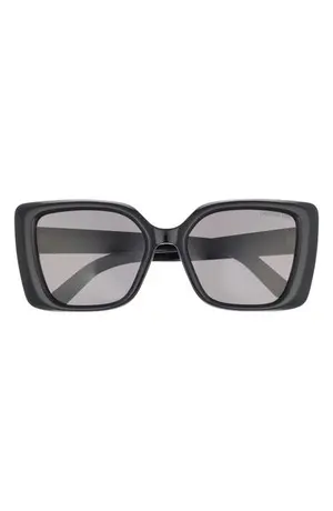 Dior Midnight S5i 55mm Square Sunglasses - Shiny Black/smoke