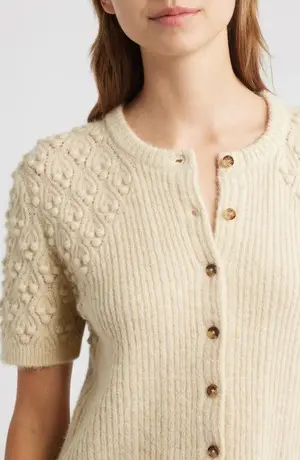 Rag & Bone Sierra Pom Short Sleeve Cardigan