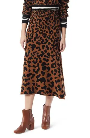 DO BY DEE OCLEPPO Leopard Jacquard Knit Skirt