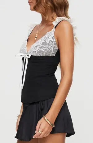Princess Polly Delvonte Lace Trim Tank