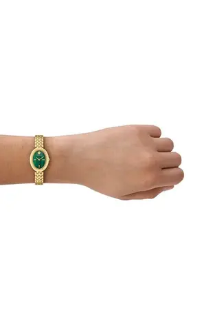 Tory Burch The Oval Malachite Bracelet Watch - Gold/green