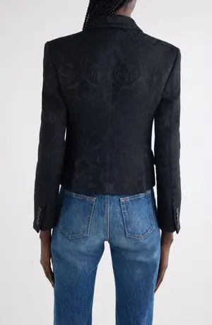 Chloé Double-breasted Floral Jacquard Crop Jacket