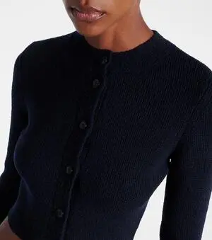 Alaïa Cropped Wool And Silk-blend Cardigan