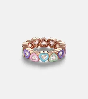 KAMYEN 18kt Rose Gold Ring With Diamonds And Enamel - Multicoloured