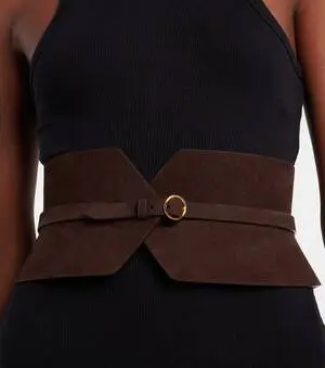 Alaïa Suede Corset Belt - Brown