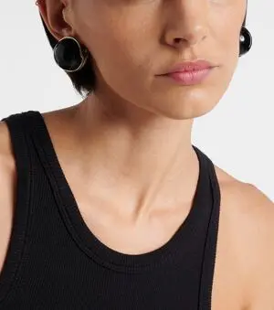 Alaïa Sphere Stud Earrings - Black