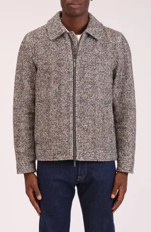 Bagatelle Herringbone Flannel Zip Jacket