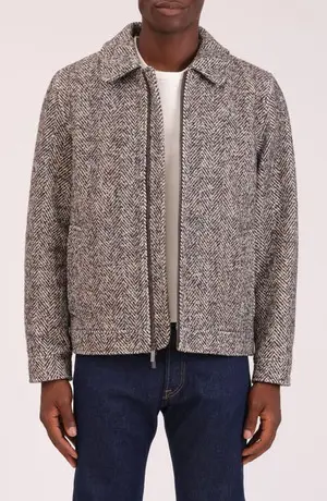 Bagatelle Herringbone Flannel Zip Jacket