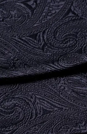 Eton Paisley Jacquard Silk Bow Tie - Navy