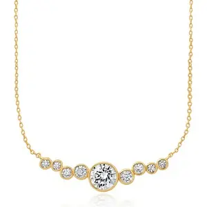 CRISLU Stardust Cubic Zirconia Necklace - 18kyg/clear Stone
