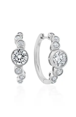 CRISLU Stardust Cubic Zirconia Hoop Earrings - Pure Platinum/clear Stone
