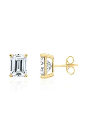 CRISLU Stud Earrings With Cubic Zirconia - 18kyg/clear Stone