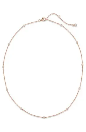 CRISLU Cubic Zirconia Bezel Chain Necklace