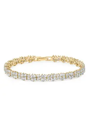CRISLU Multi Cluster Zirconia Bracelet - 18kyg/clear Stone