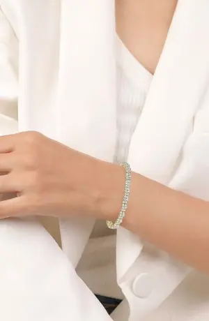 CRISLU Multi Cluster Zirconia Bracelet - 18kyg/clear Stone