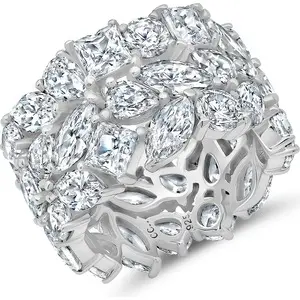 CRISLU Cubic Zirconia Cluster Ring - Pure Platinum/clear Stone