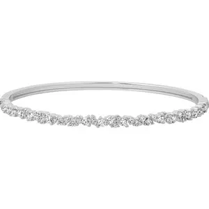 CRISLU Luminous Cubic Zirconia Cluster Bangle Pure Platinum/clear Stone
