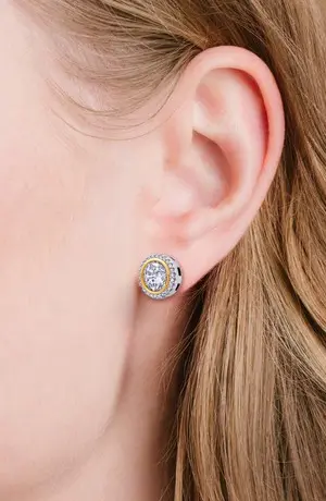 CRISLU Halo Stud Earrings