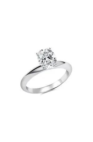 CRISLU Oval Cubic Zirconia Ring - Pure Platinum/clear Stone