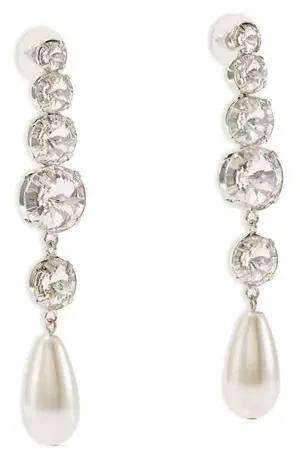 LELET NY Athena Linear Drop Earrings - Pearl