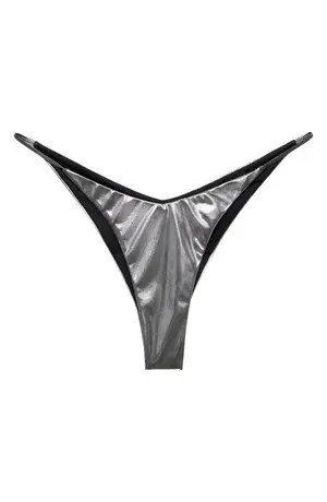 Mango Metallic Bikini Bottoms - Silver